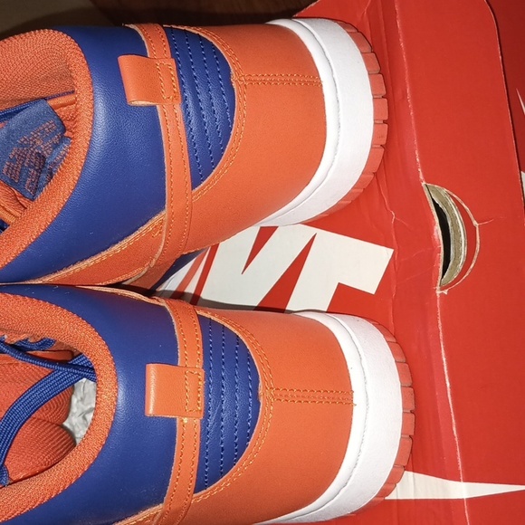 Nike | Shoes | Nike Dunk Highs Knicksorange And Blue Sneakers | Poshmark